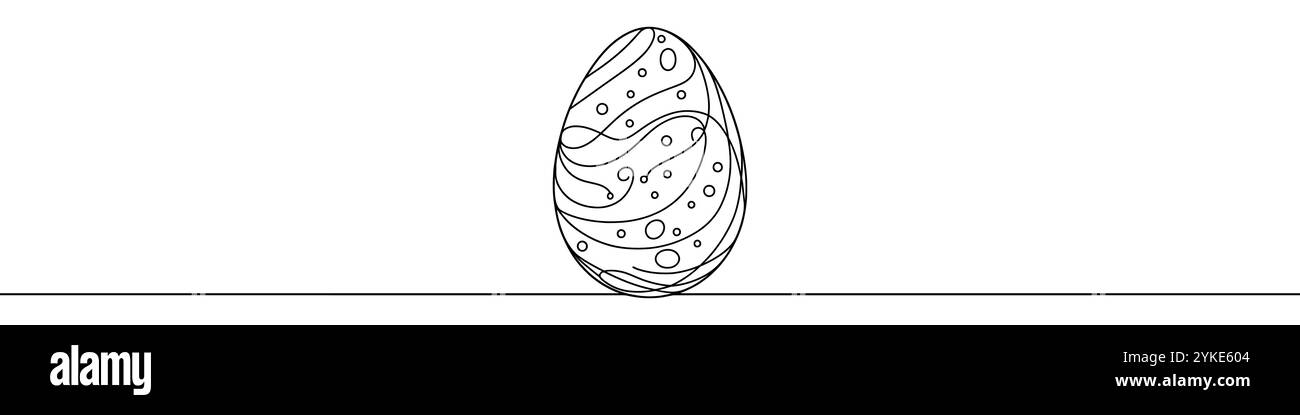 Minimalist continuous one line drawing creating a simple egg. Vector ...