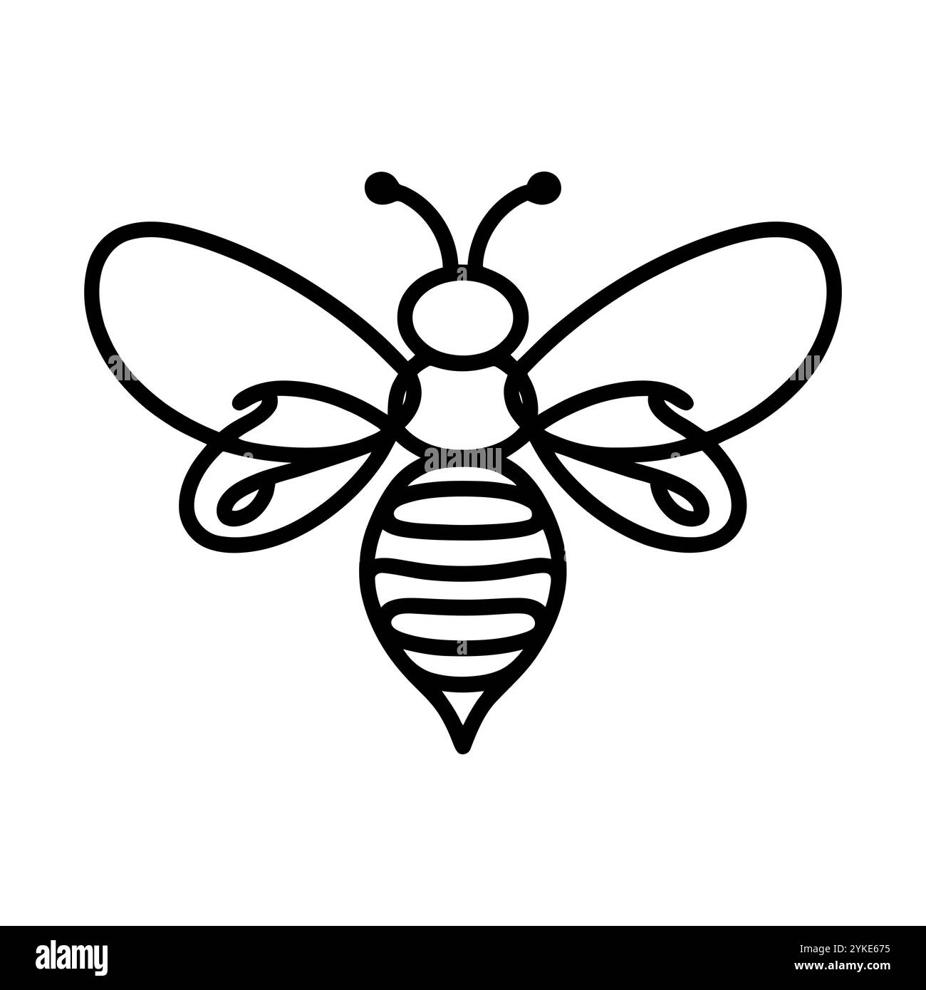 Linear bee icon isolated on white background. Black bee symbol. Vector ...
