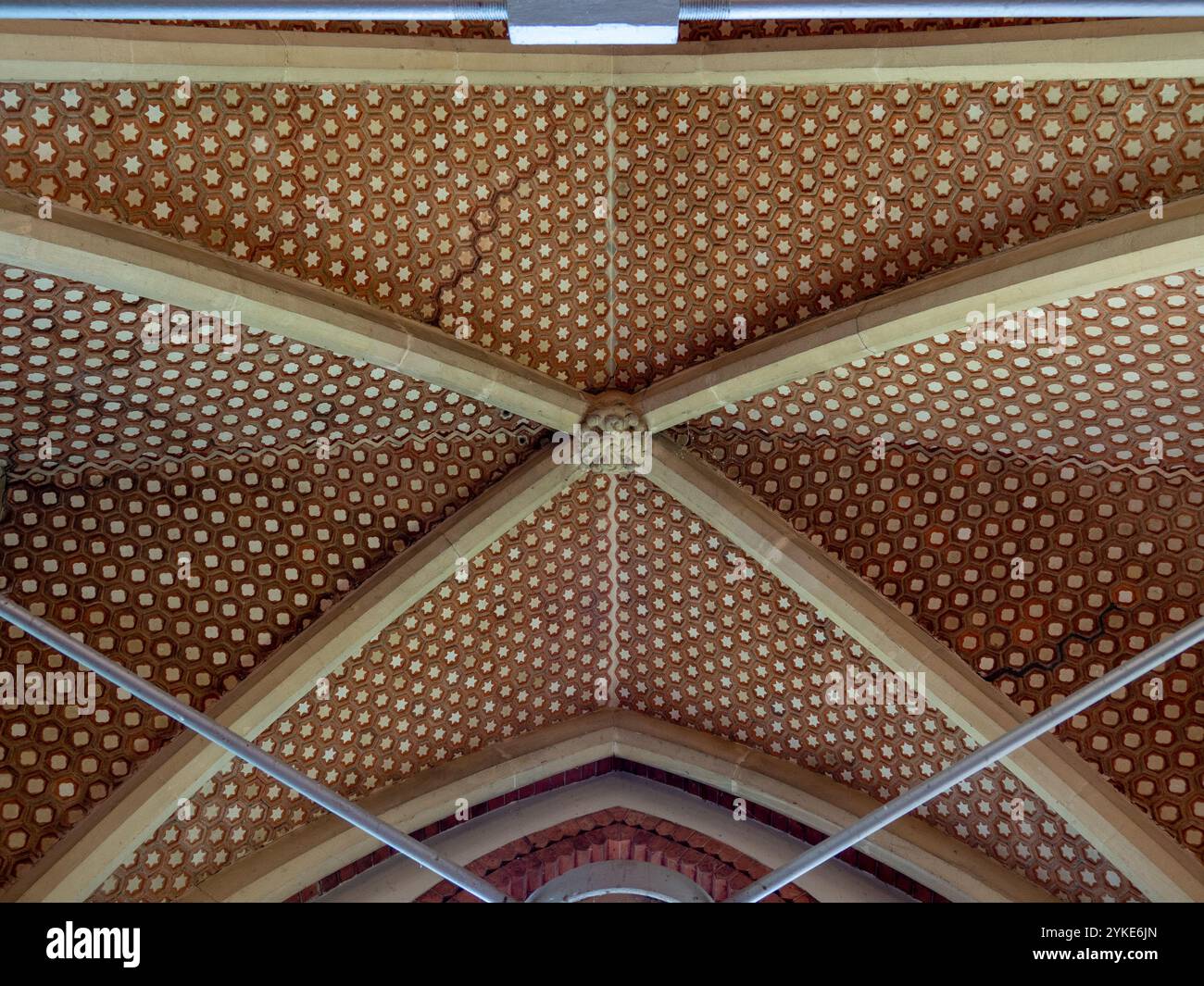 Decorated ceiling in the Moorish Gothic style, church of St John the ...