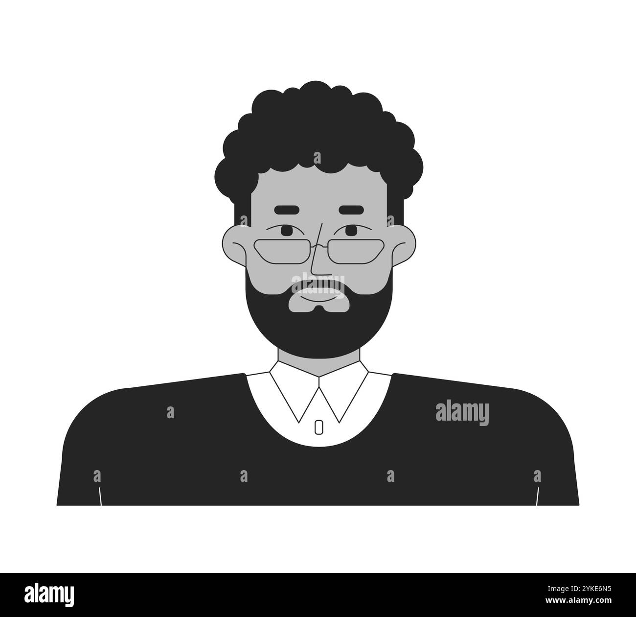 Young african american man entrepreneur portrait black and white 2D ...