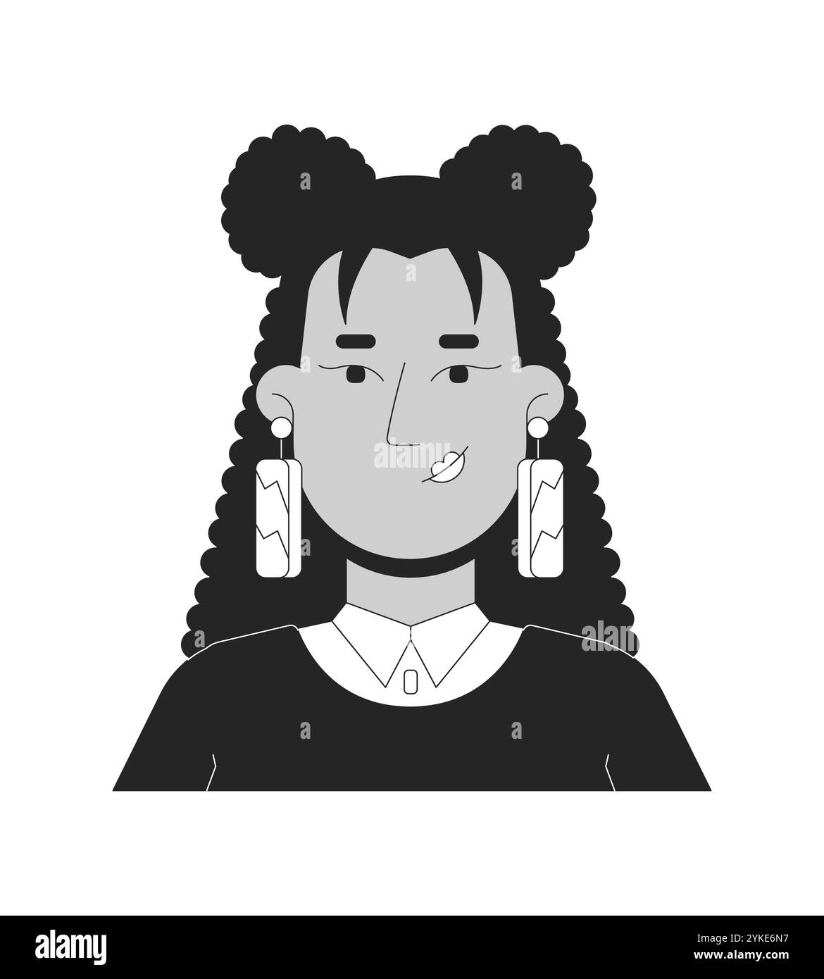 Latin american woman commercial company employee portrait black and ...