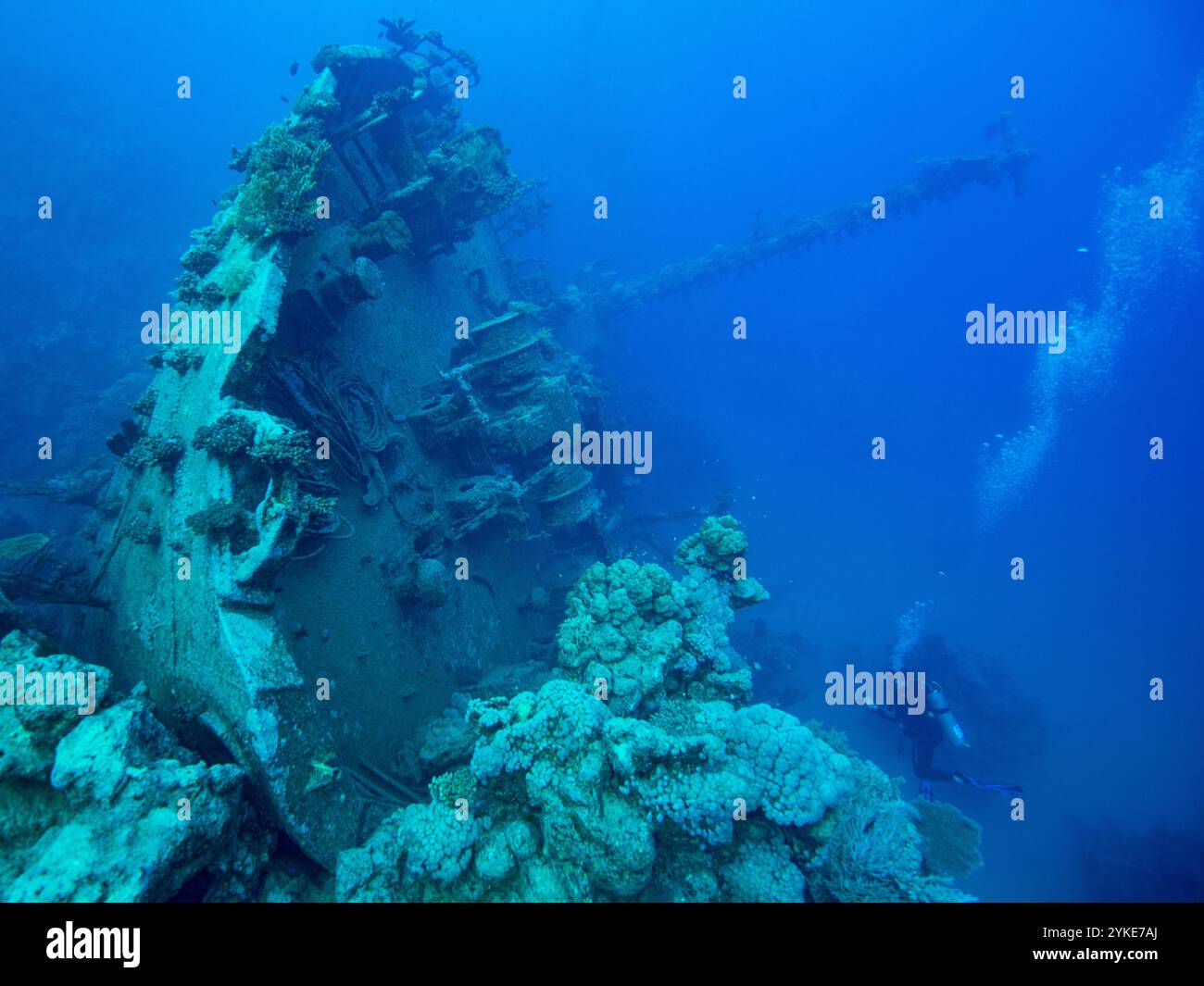 russian spy trawler wreck red sea Stock Photo - Alamy