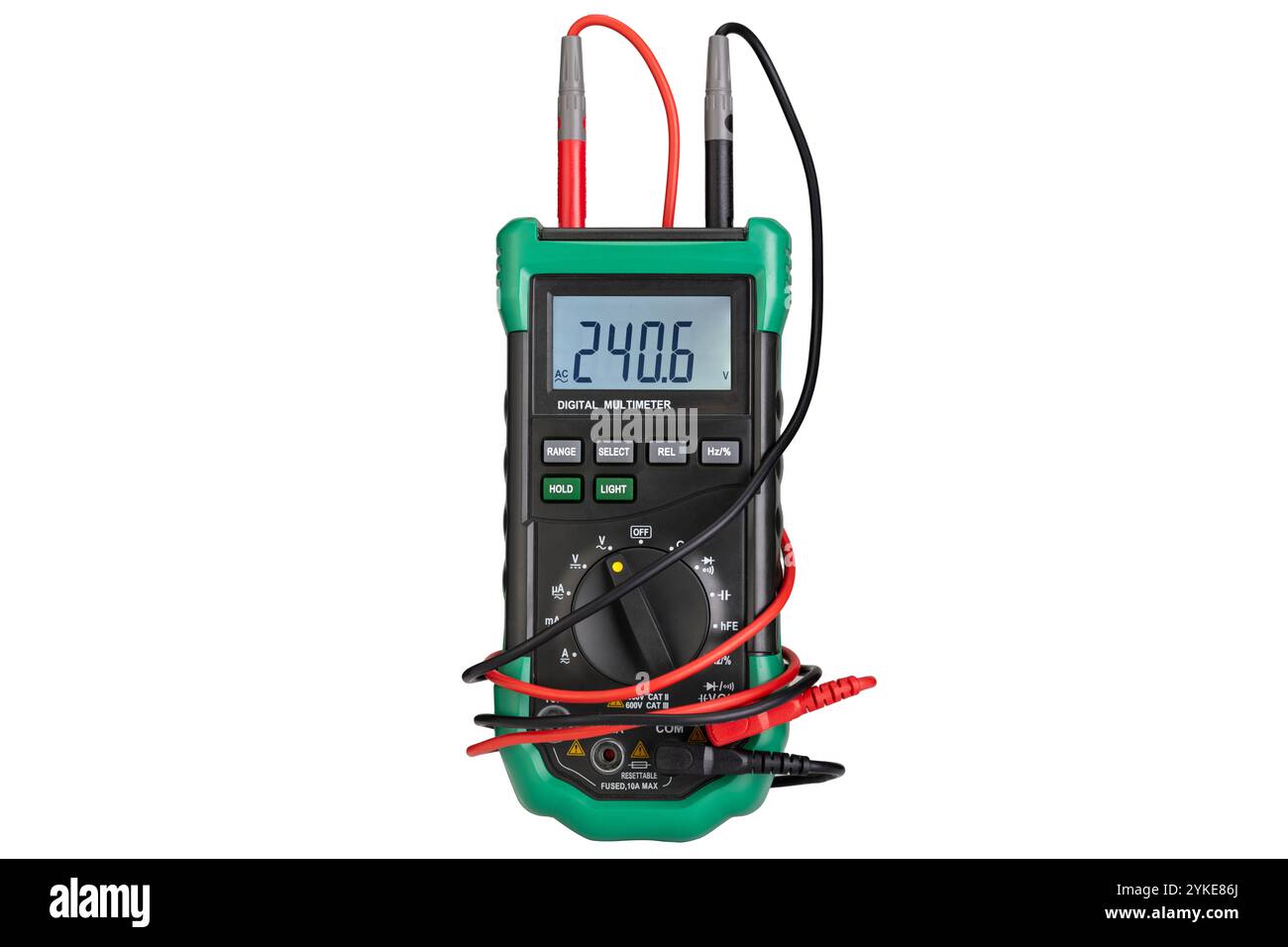 Digital Multimeter Measuring AC Voltage Display Stock Photo - Alamy