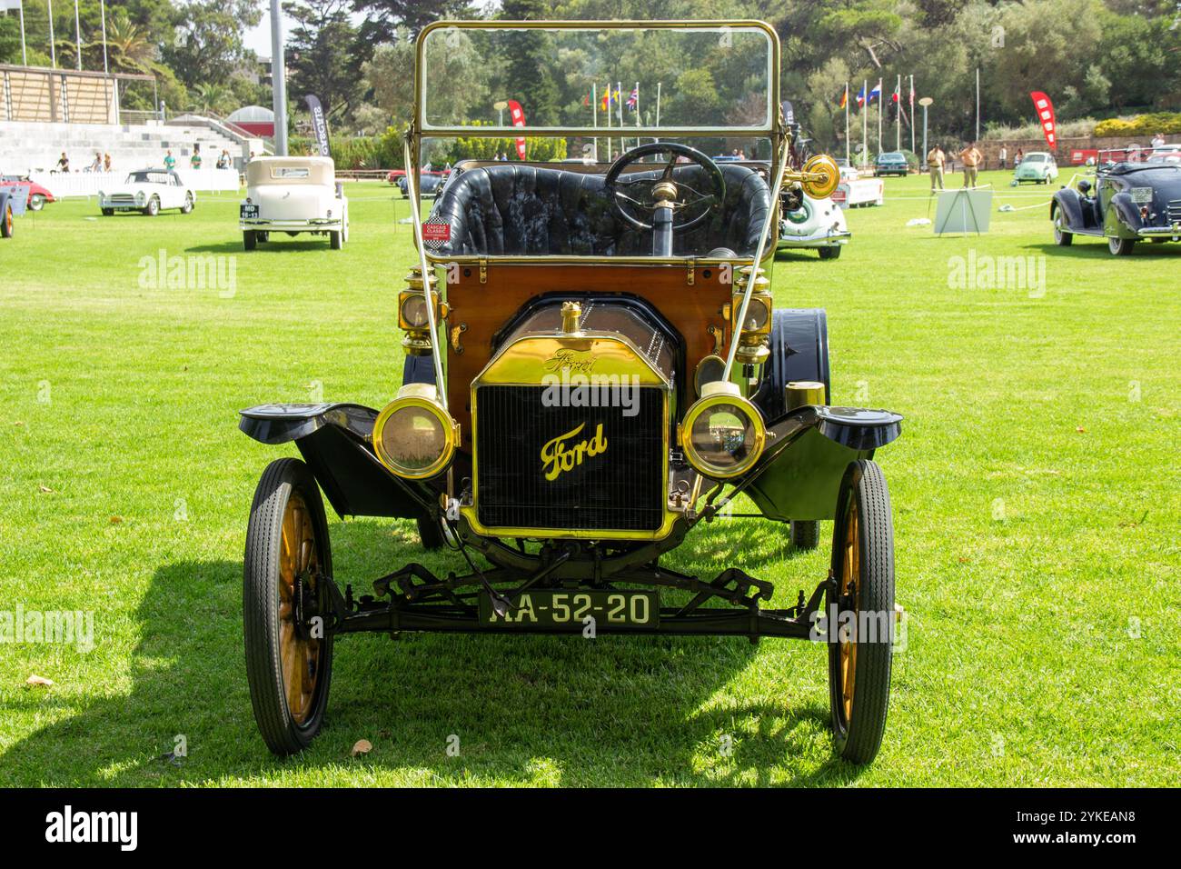 Shiny restored ford model t parked on grass at a classic car show Stock ...