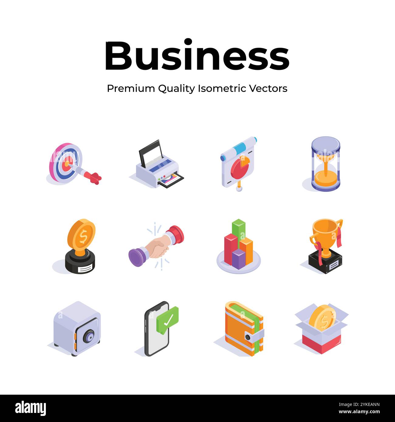 Business management icons pack hi-res stock photography and images - Alamy