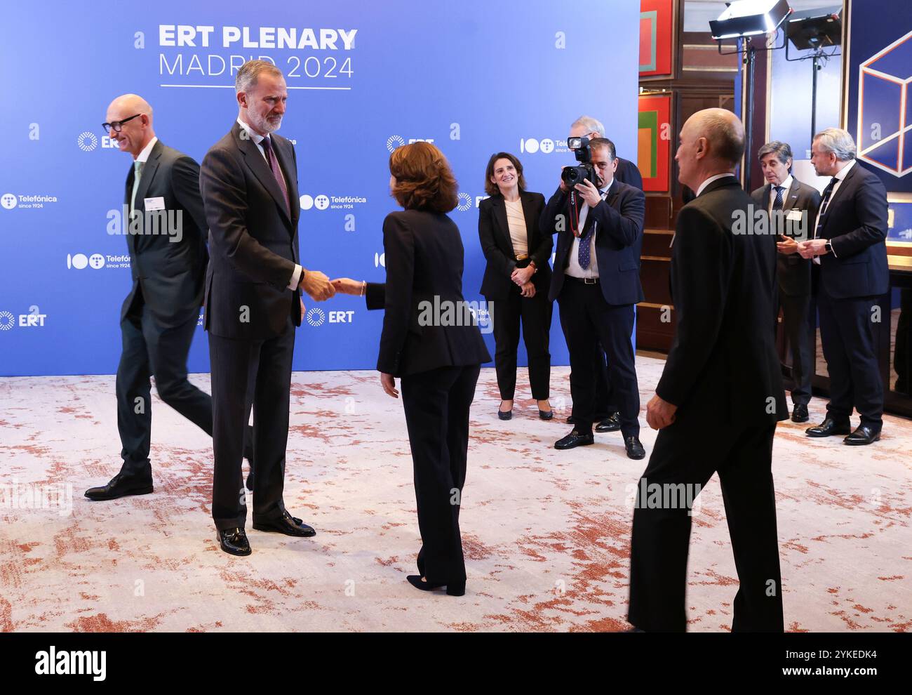 King Felipe VI(2l), during the plenary session of the European Round ...