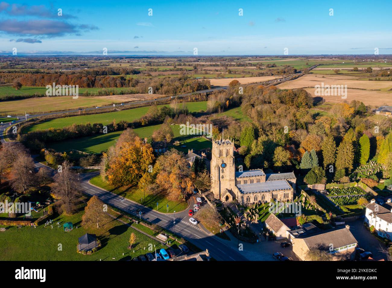Aerial photo of the beautiful town of Bedale which is a market town in ...