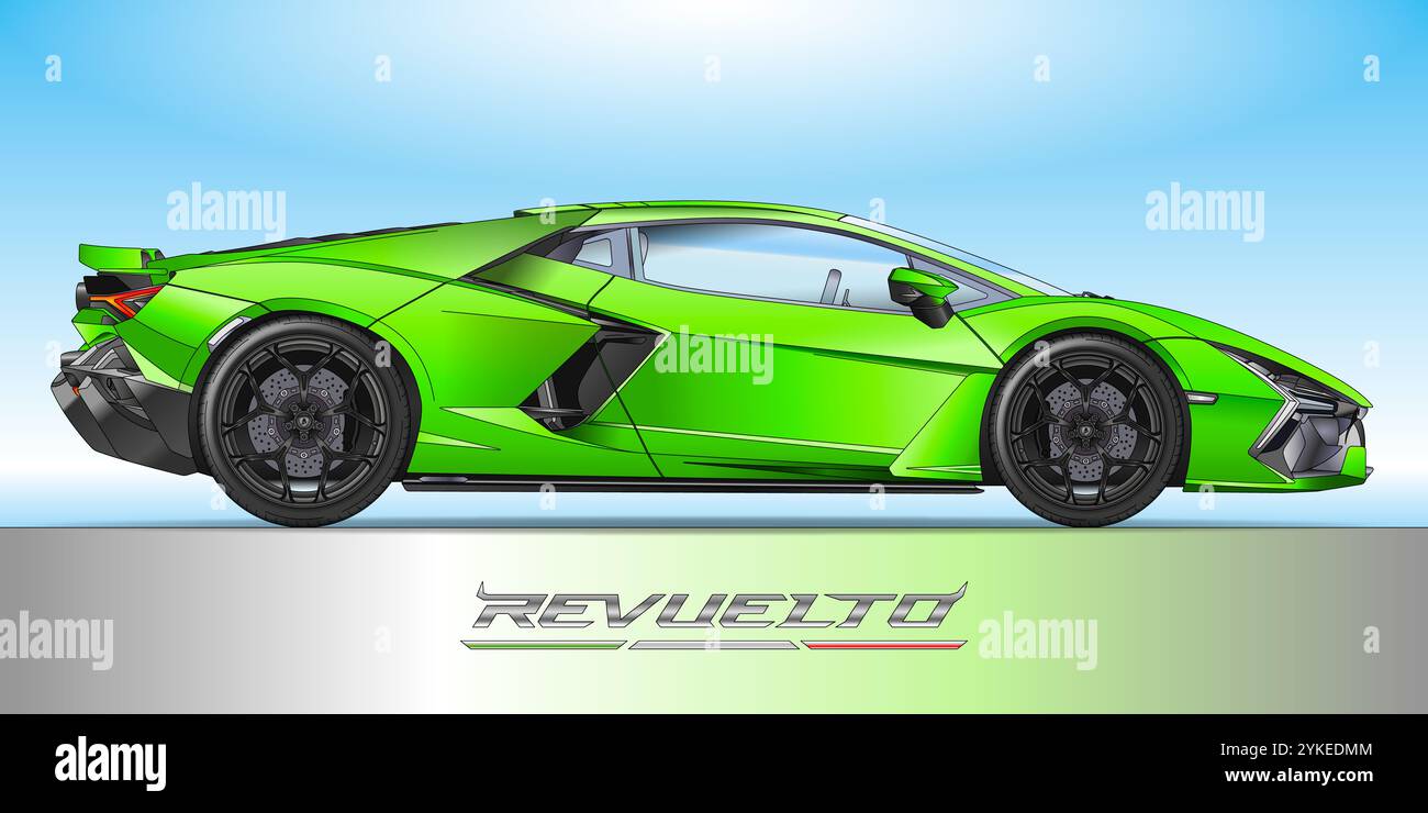 Lamborghini Aventador Side View Sketch