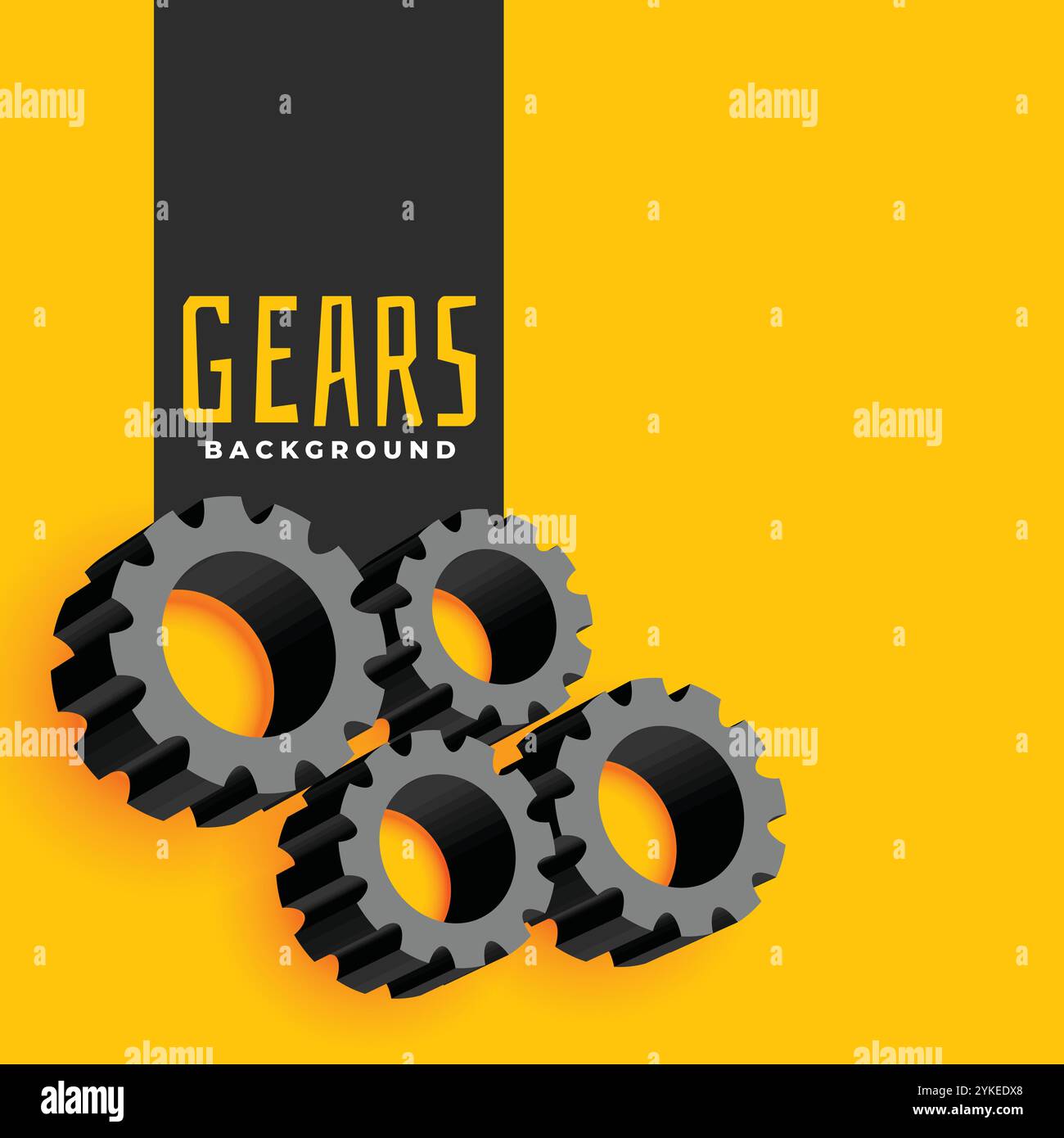 yellow background with gears symbols Stock Vector Image & Art - Alamy