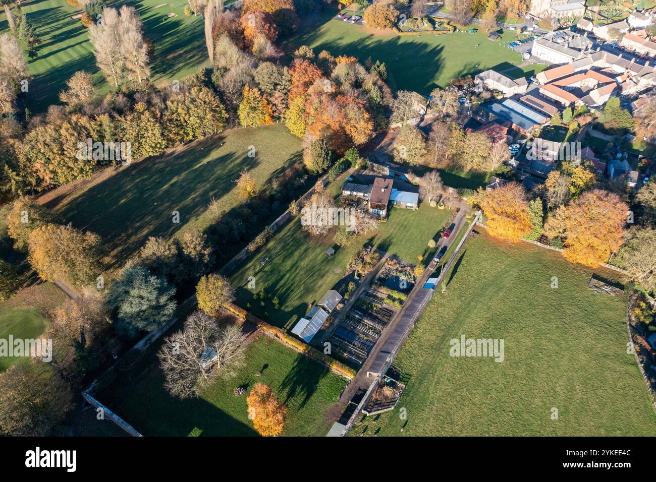 Aerial photo of the beautiful British town of Bedale which is a market ...