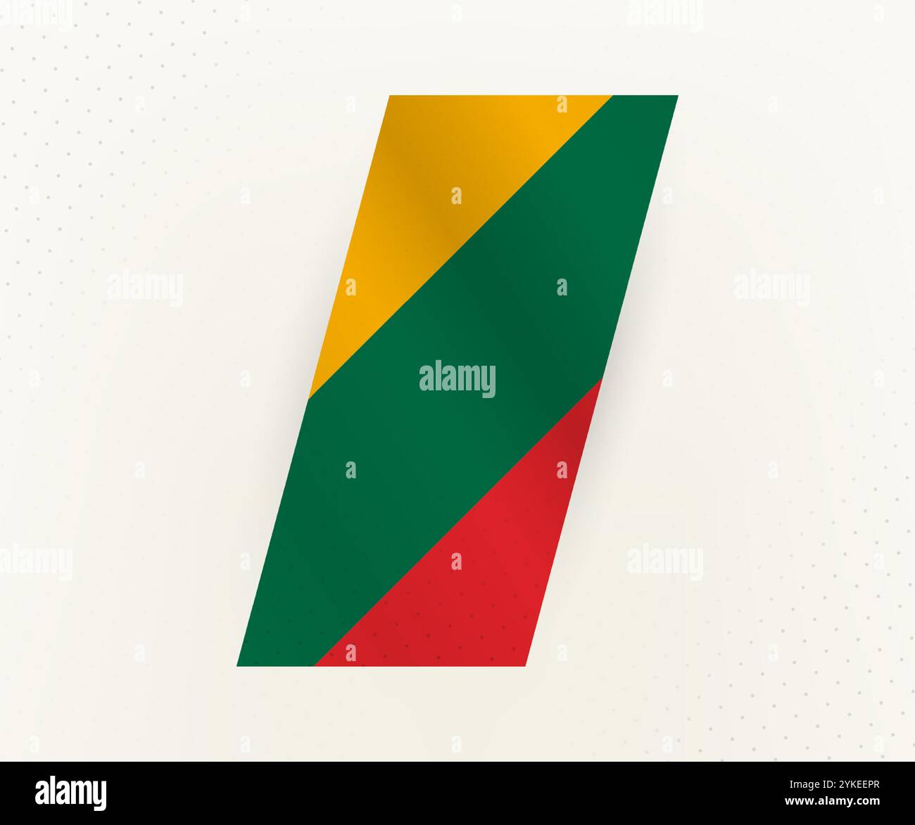 Abstract modern vertical flag of Lithuania on beige background with ...