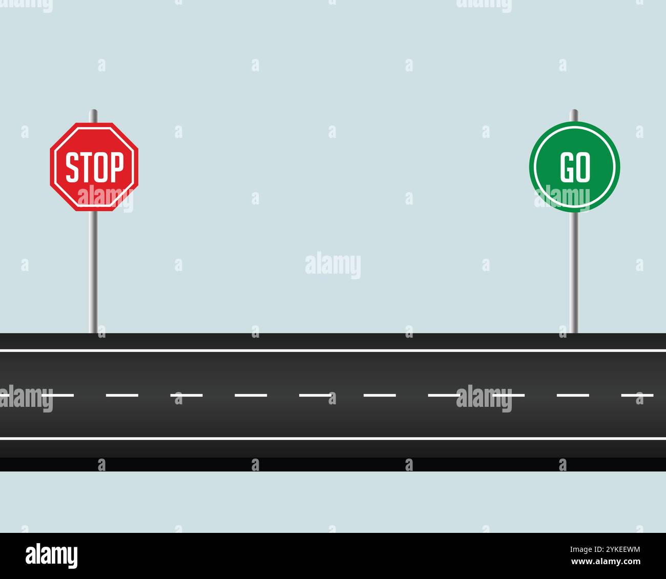 road pathway with stop and go sign Stock Vector Image & Art - Alamy
