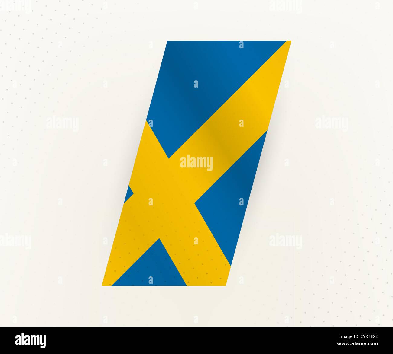 Abstract modern vertical flag of Sweden on beige background with dots ...