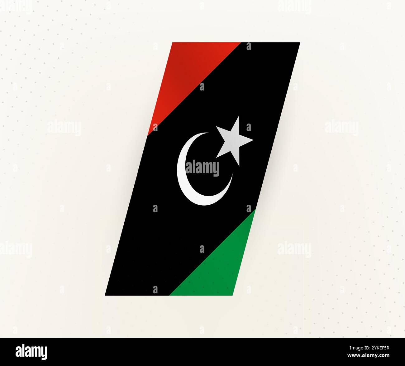 Abstract modern vertical flag of Libya on beige background with dots ...