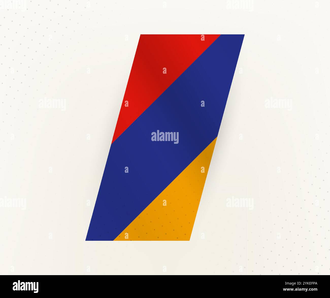 Abstract modern vertical flag of Armenia on beige background with dots ...