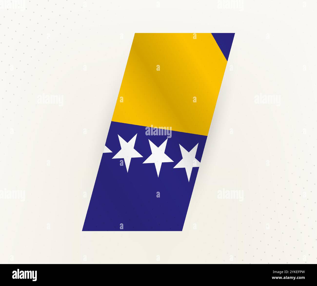 Abstract modern vertical flag of Bosnia and Herzegovina on beige ...