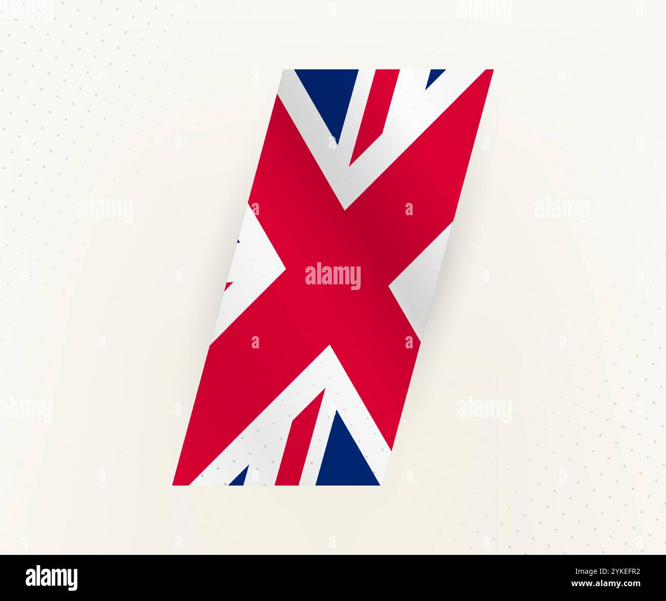 Abstract modern vertical flag of United Kingdom on beige background ...