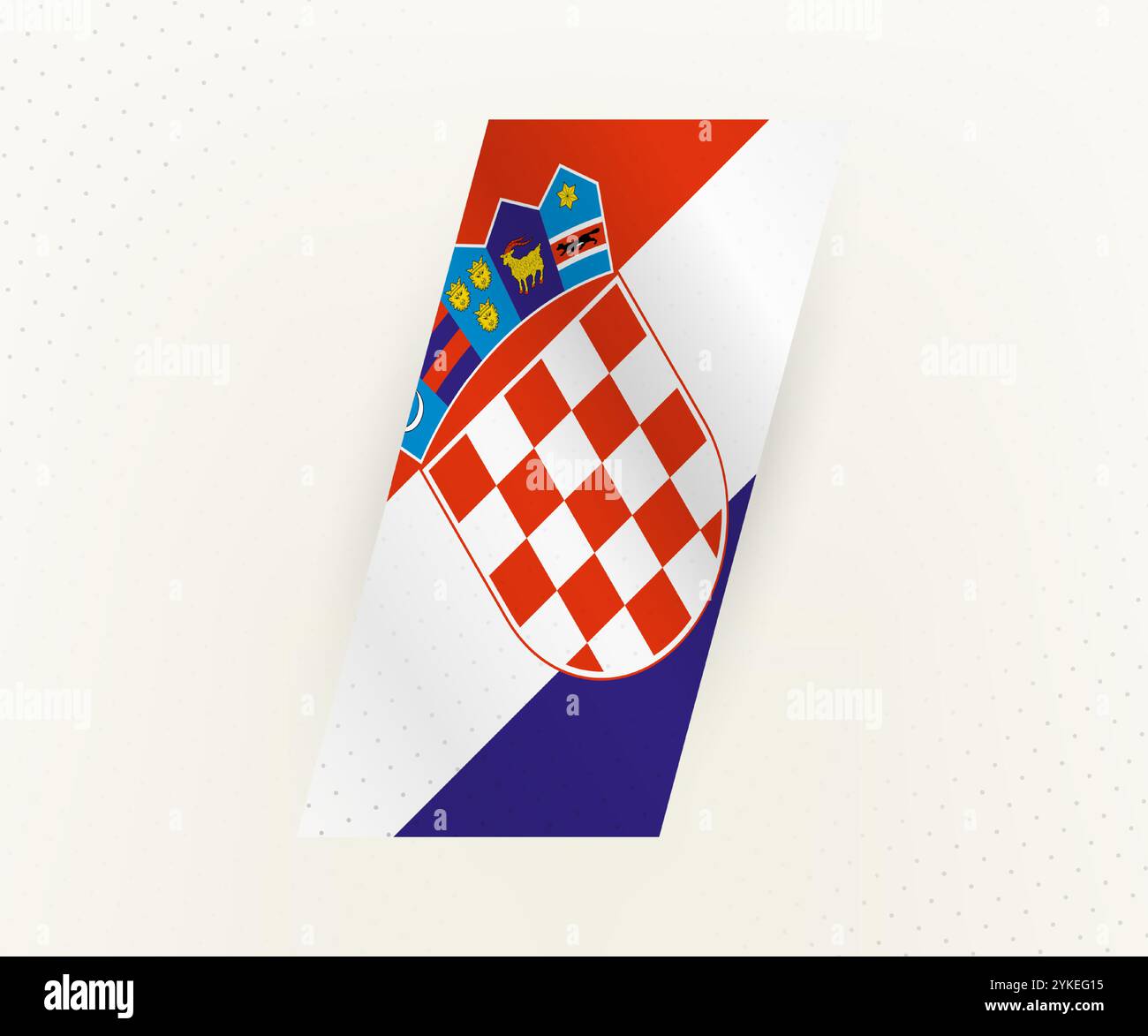 Abstract modern vertical flag of Croatia on beige background with dots ...