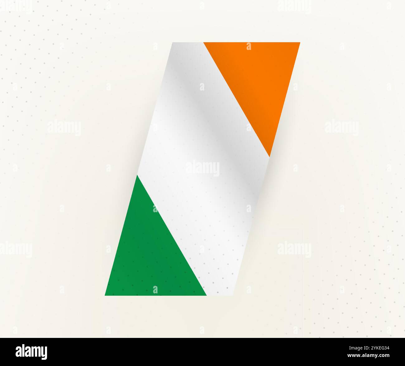 Abstract modern vertical flag of Ireland on beige background with dots ...