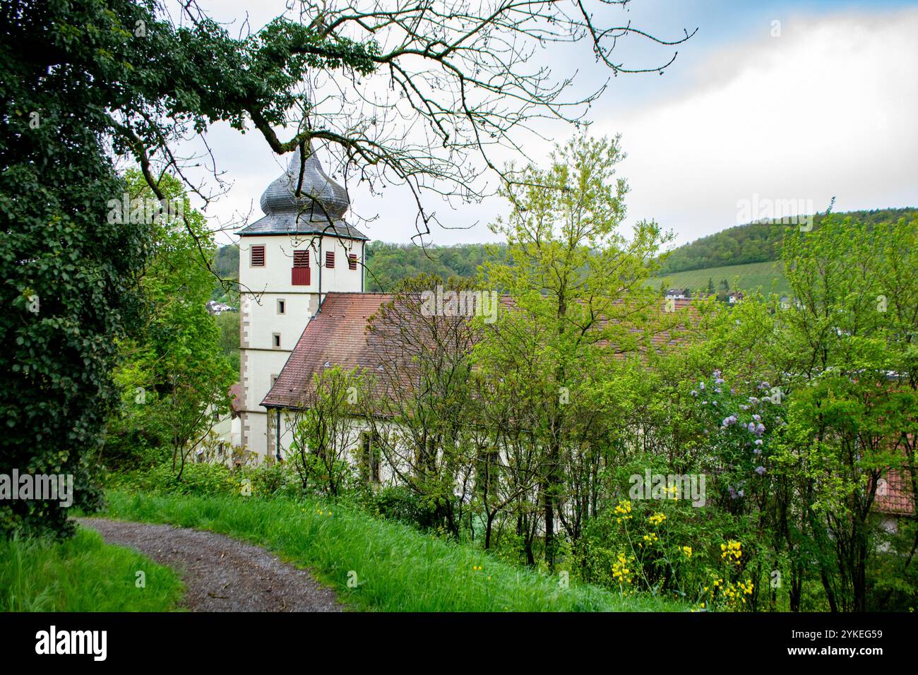 The church of Forchtenberg, a city in Germany, Hohenlohe next to ...