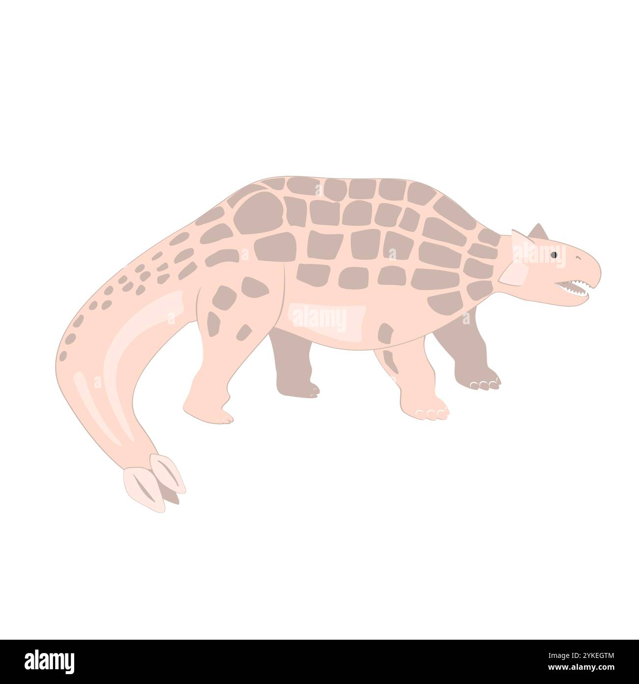 Ankylosaurus, prehistoric ancient dino isolated on white. Dinosaur icon ...