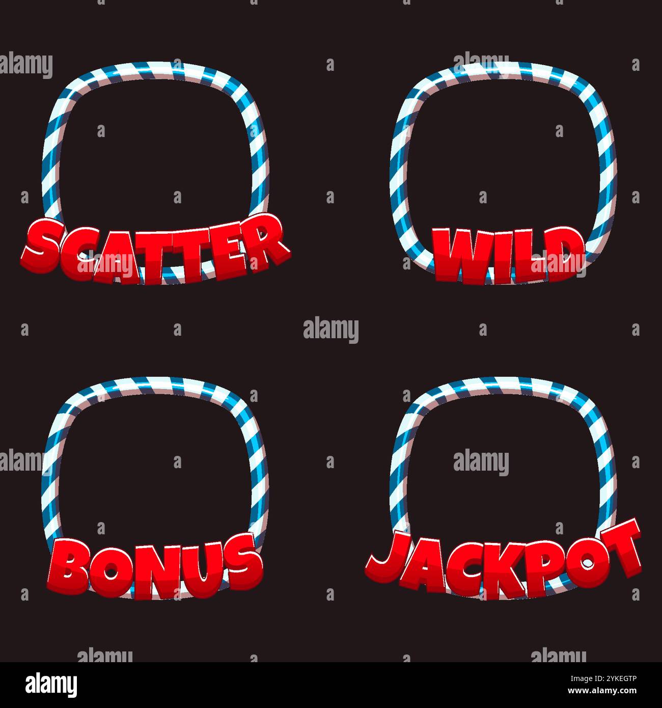 Bonus, Wild, Jackpot and Scatter Symbol Frames for Christmas Themed ...