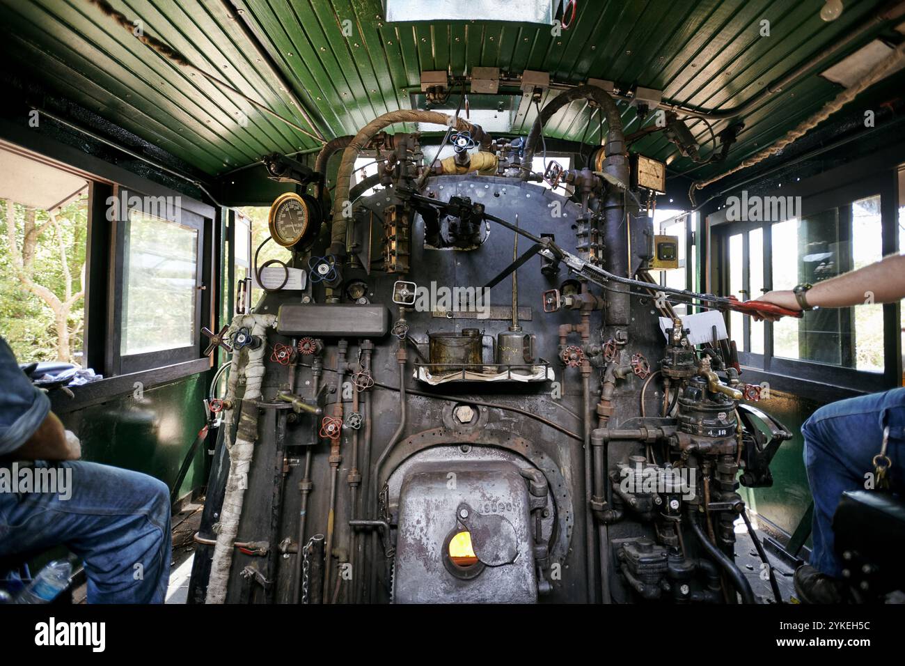 Antique steam locomotive's control room Stock Photo - Alamy