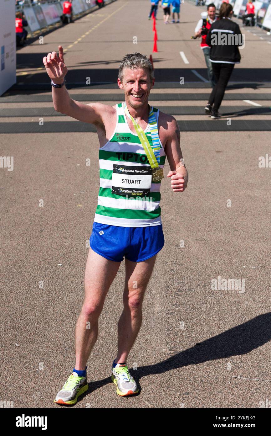 The winnner of the Brighton Marathon, Stuart Hawkes Stock Photo - Alamy
