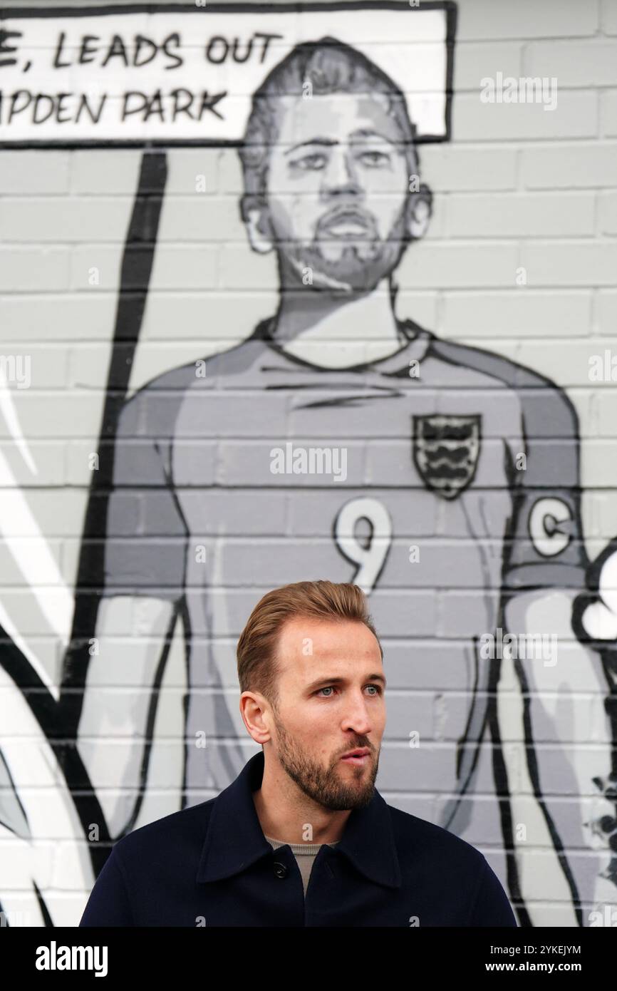 Harry Kane during the unveiling of a statue of himself at The Peter May ...