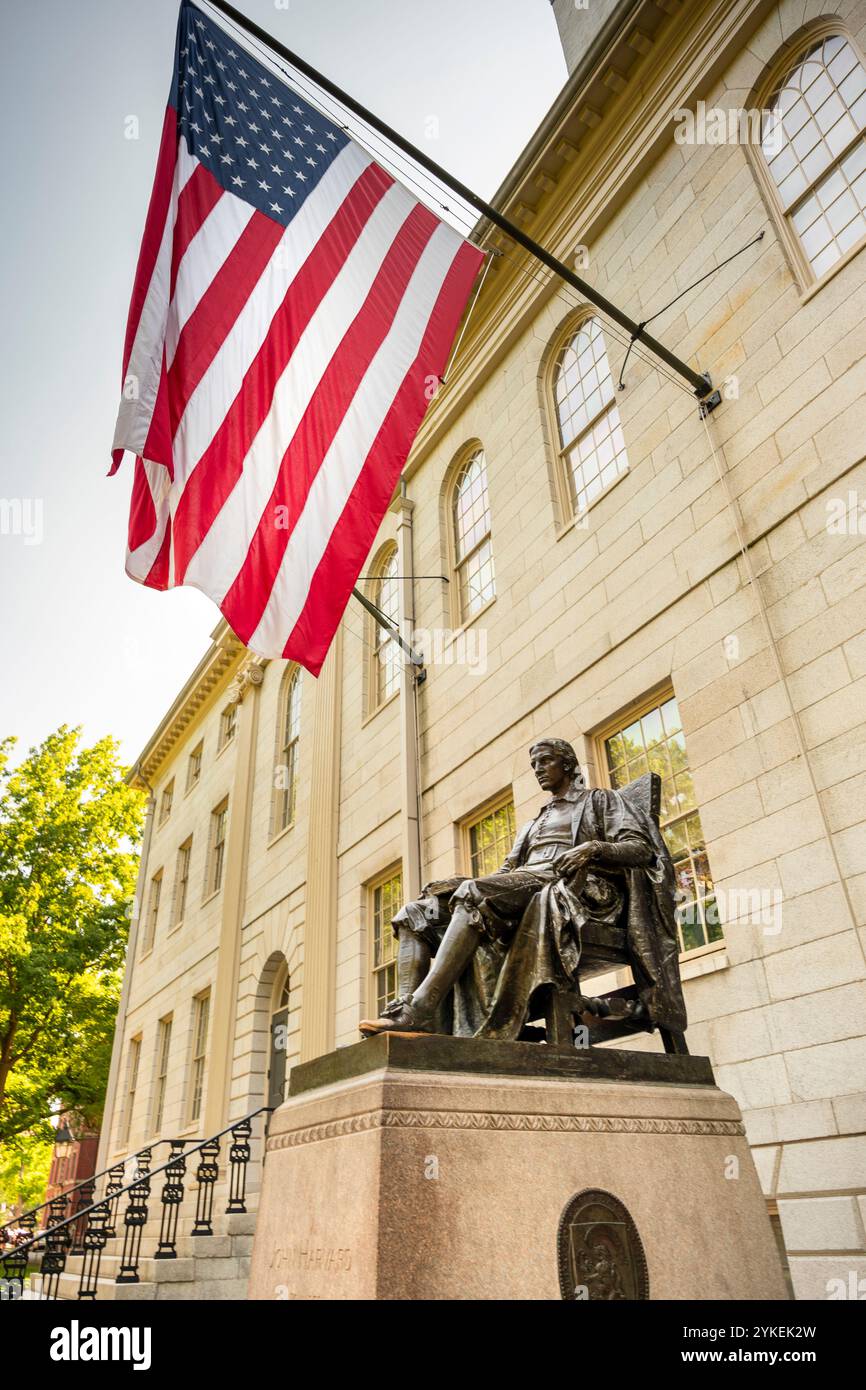 John Harvard the founder of the university bronze statue Stock Photo ...