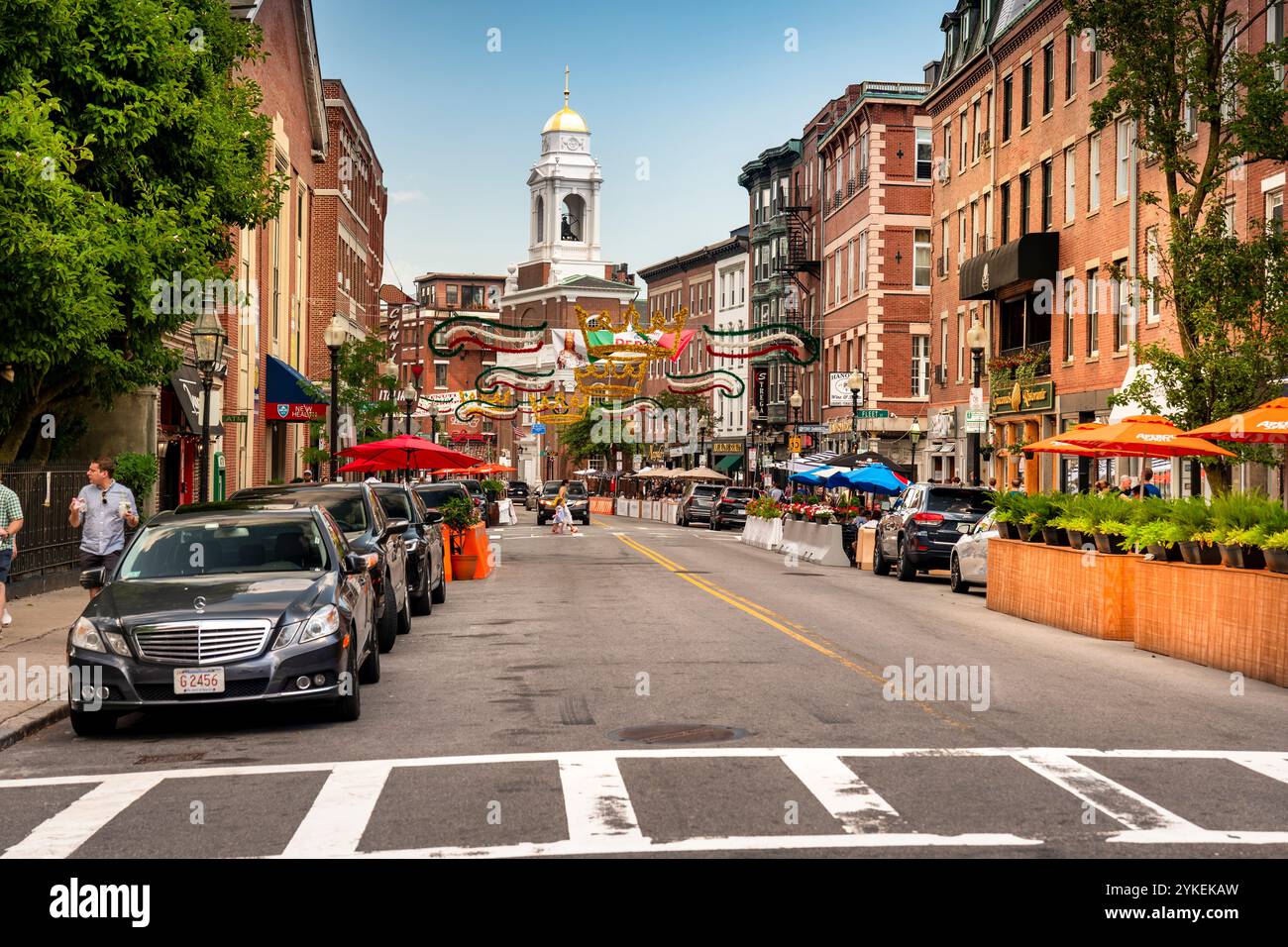Hanover Street in the North End of Boston Massachusetts USA Stock Photo ...