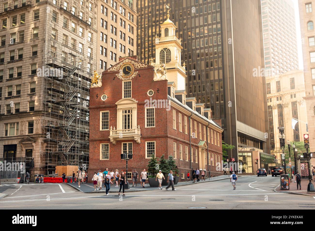 Boston Massachusetts Old State House building in the downtown city ...
