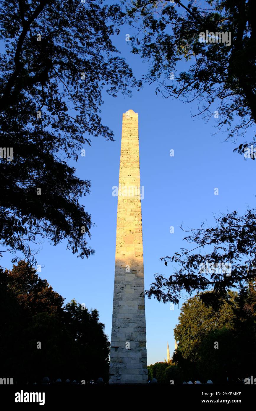 Walled Obelisk in Sultanahmet Square, Istanbul,Turkey at sunset Stock ...