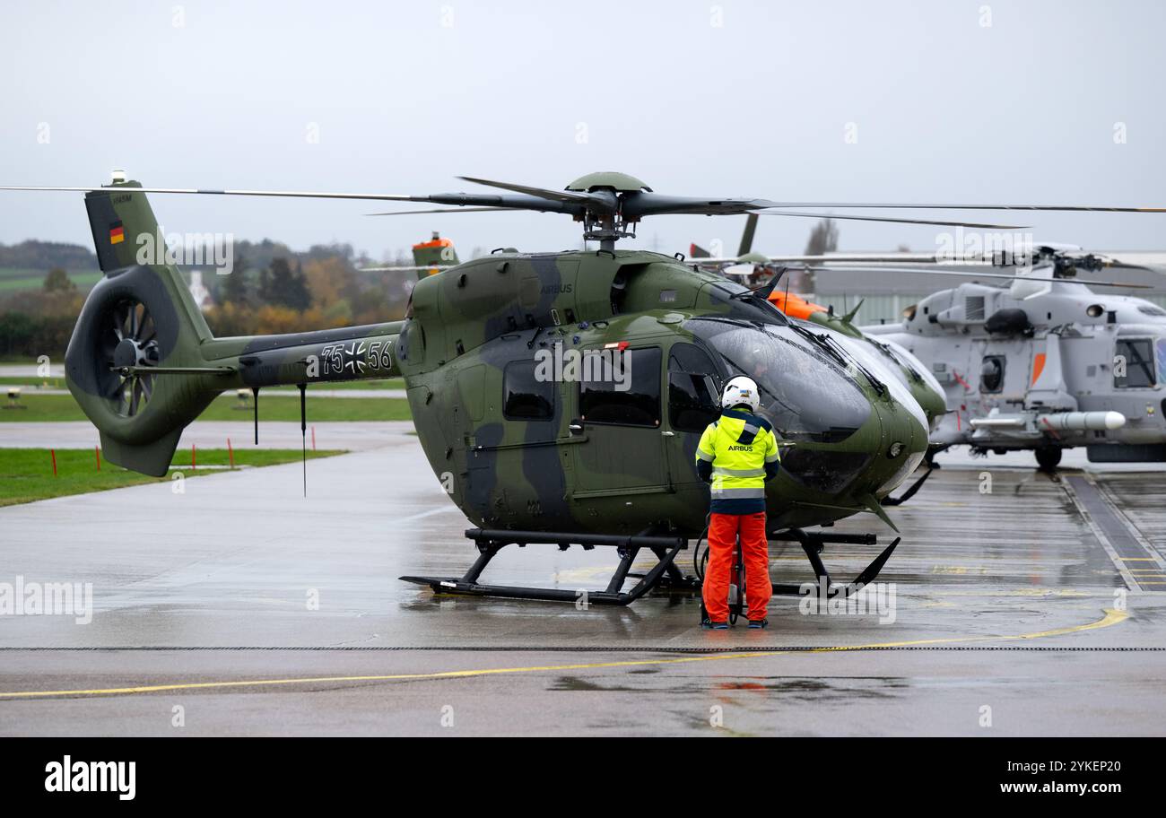 18 November 2024, Bavaria, Donauwörth: An H145-M helicopter stands at ...