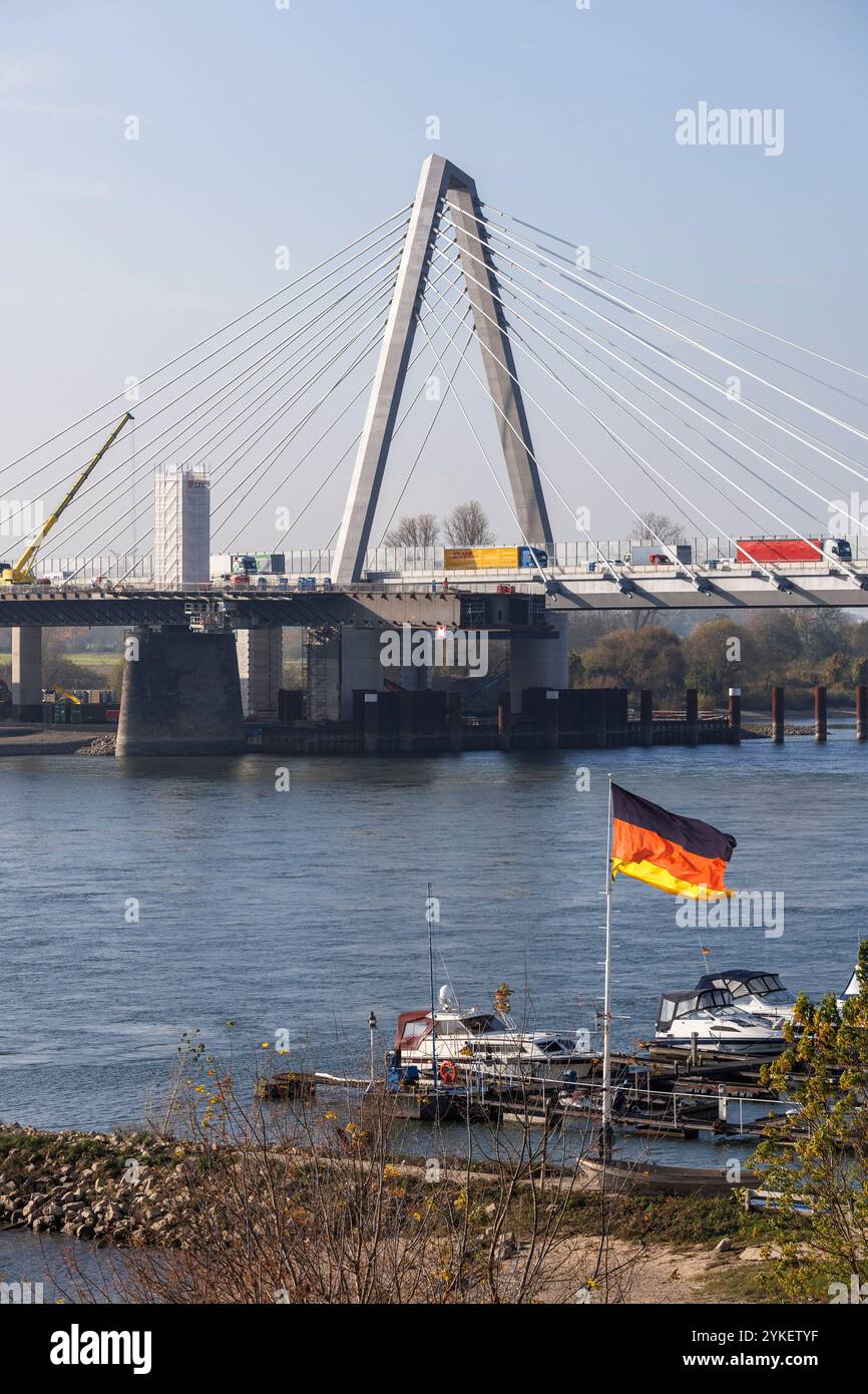 construction site of the new river Rhine bridge of the Autobahn A1 ...