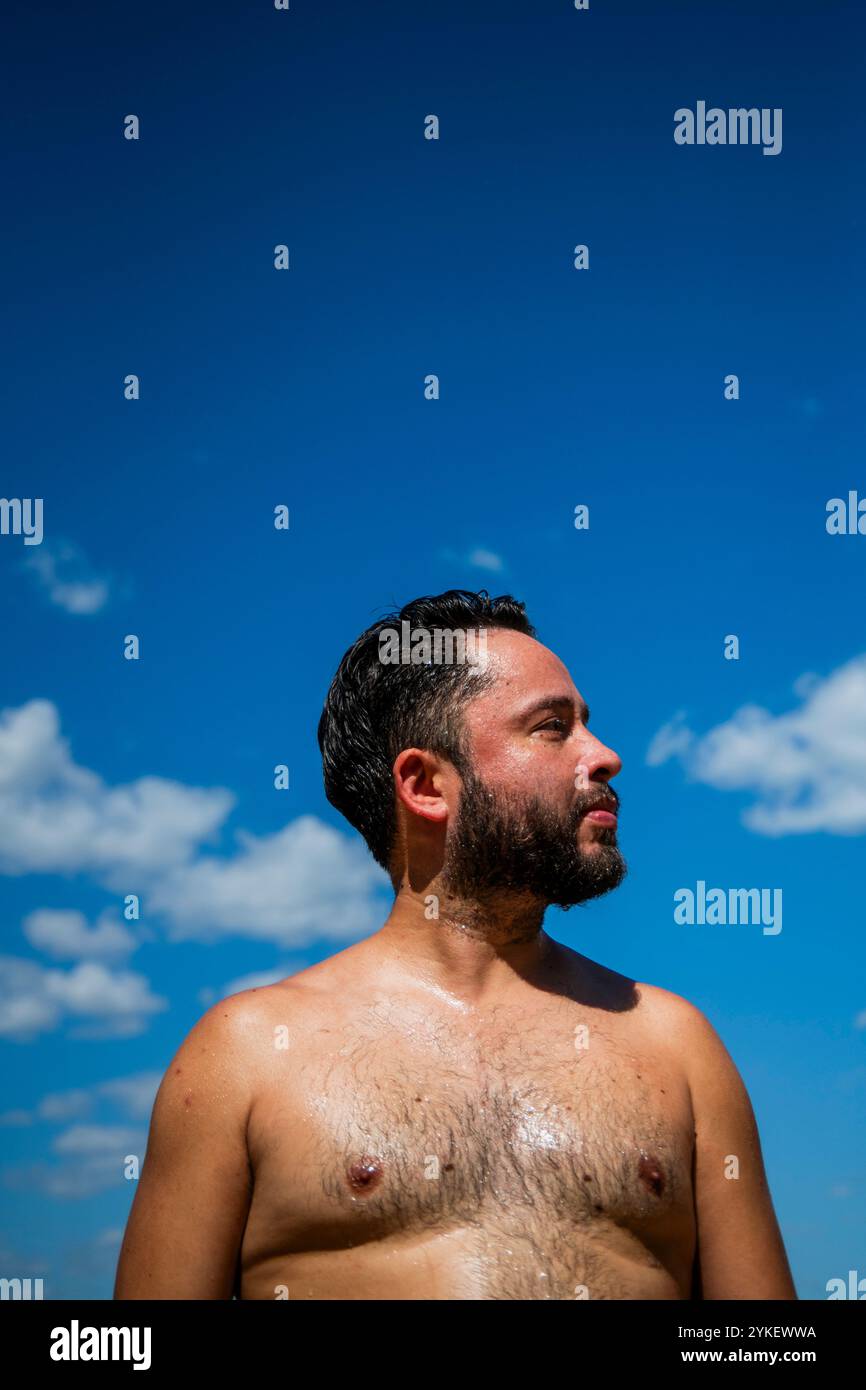 Gen Z at man-made lagoon Stock Photo - Alamy