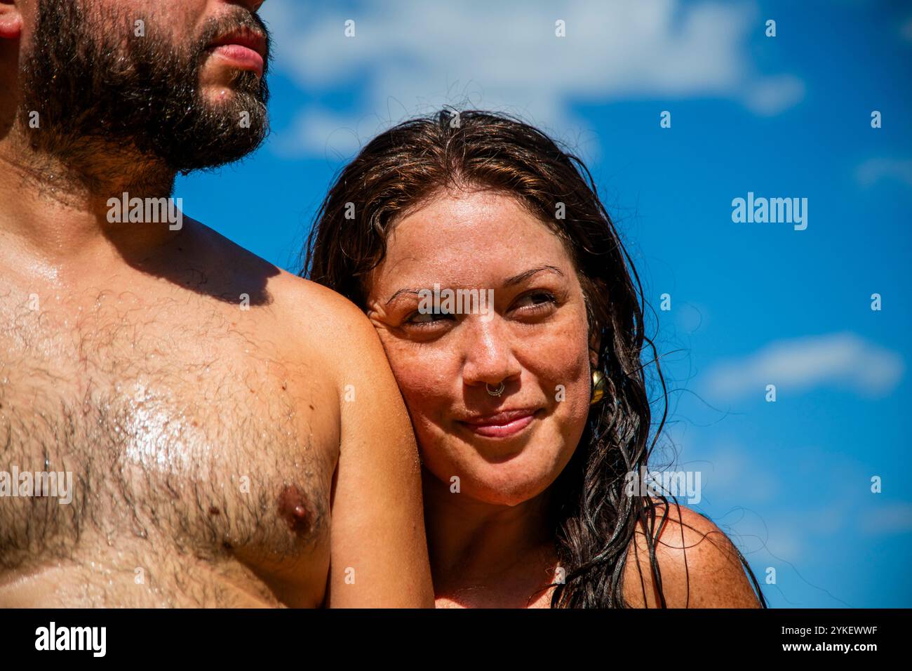 Gen Z at man-made lagoon Stock Photo - Alamy