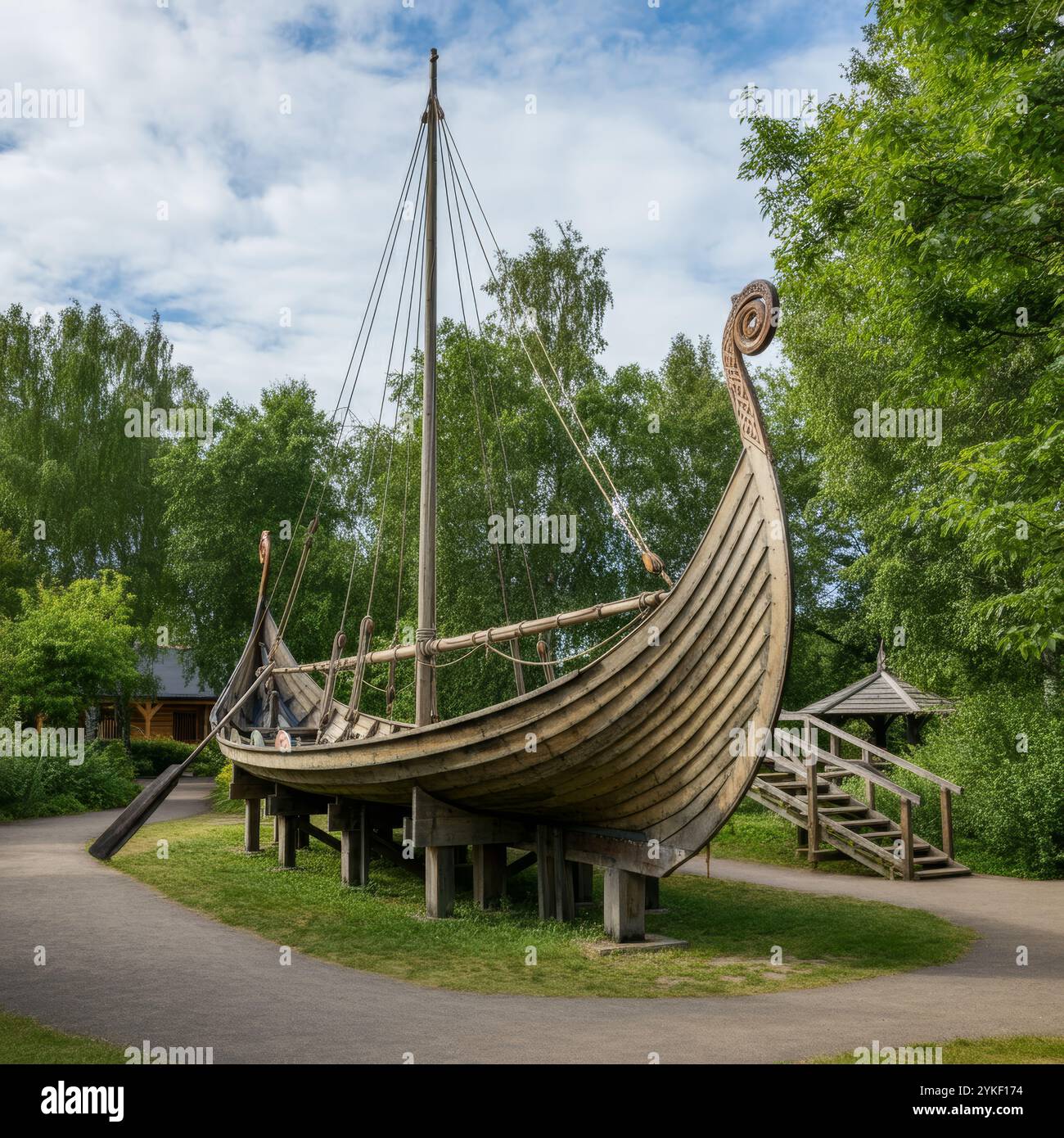 Viking Ship, Viking Longship Norway Scandinavia. The Vikings built many ...