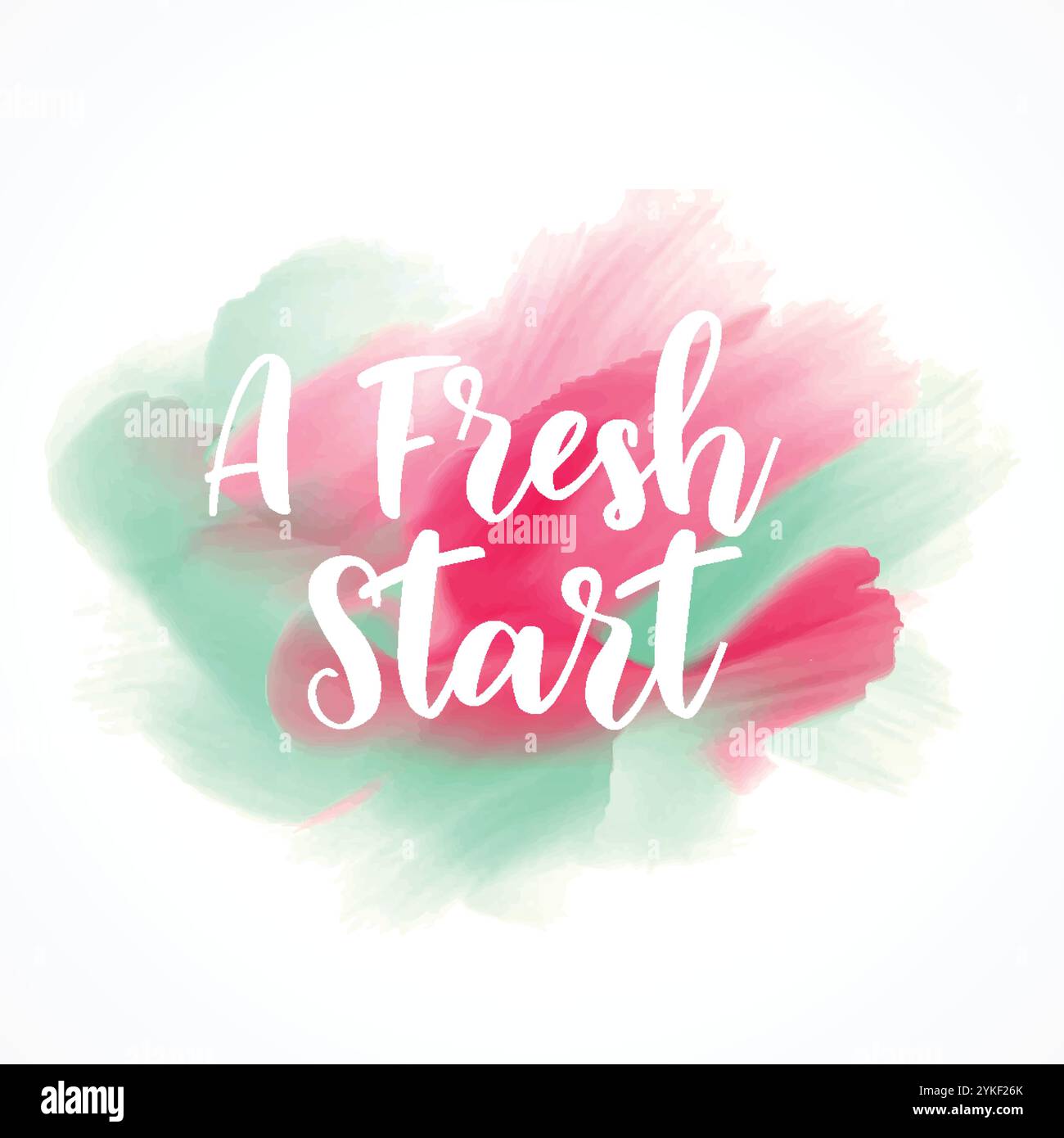 a fresh start custom lettering on watercolor splash background Stock ...
