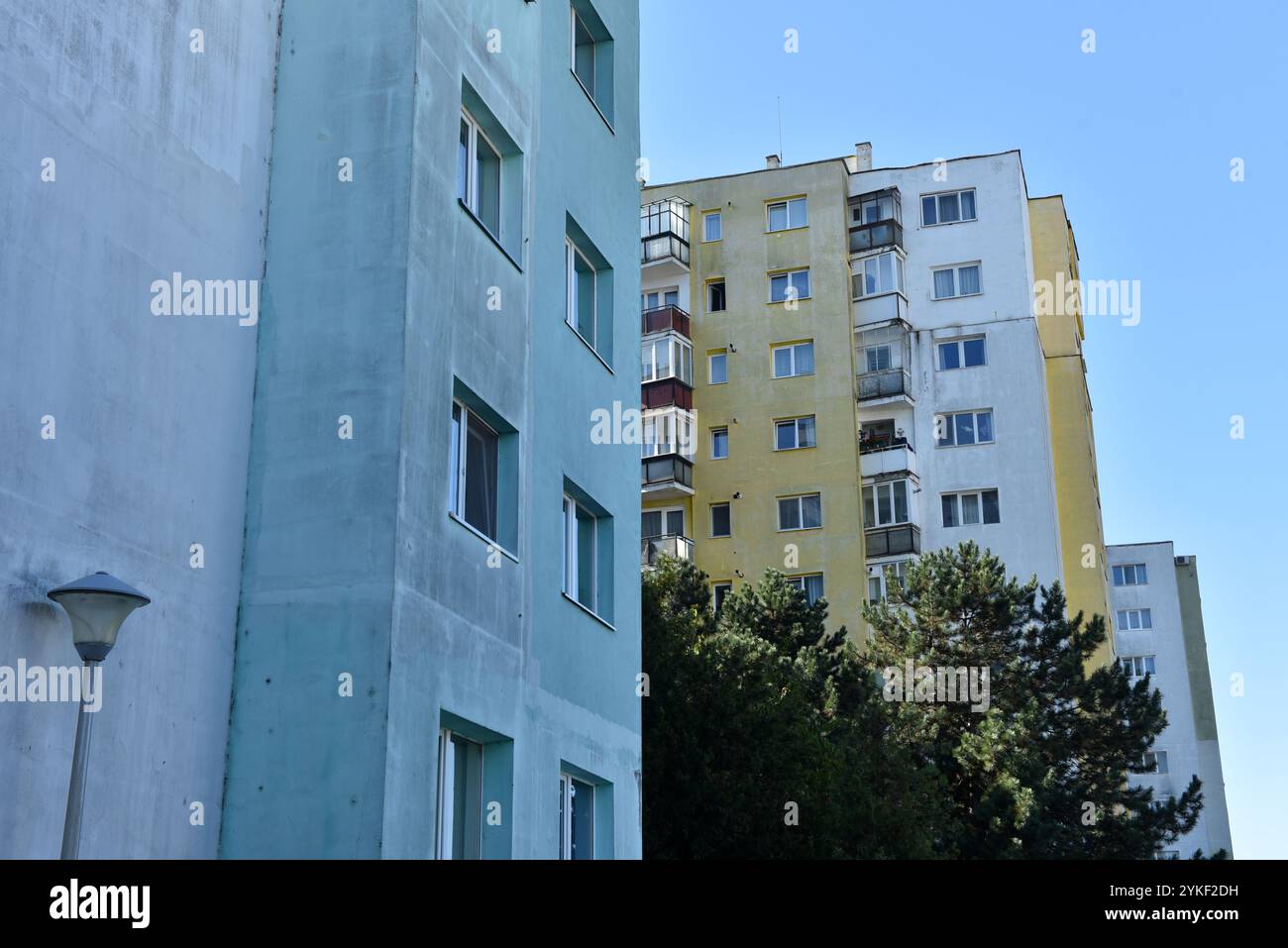 Post Soviet flat of blocks built in the Communist era, concrete ...