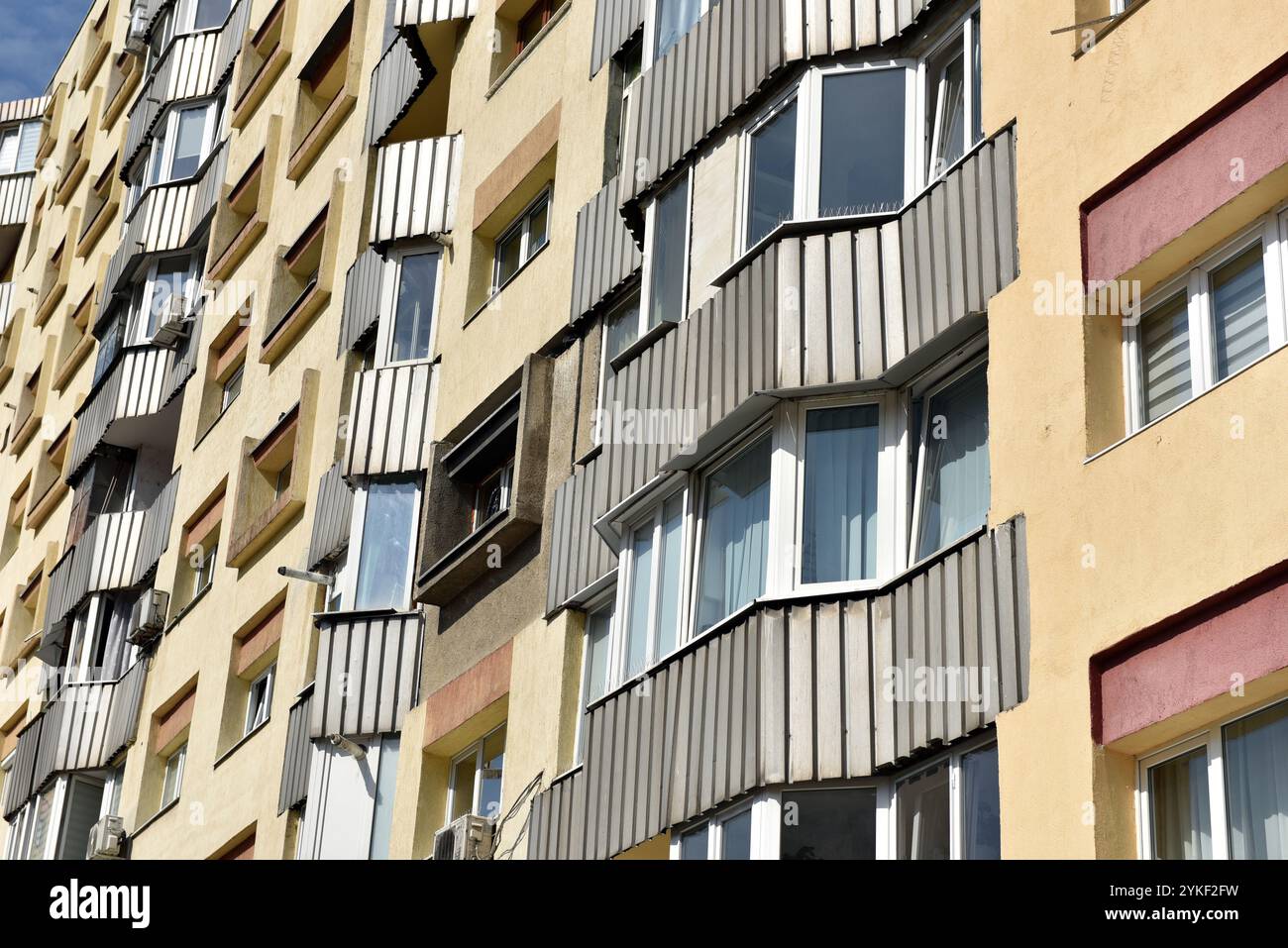 Worn out apartment building from the communist era. Traditional ...