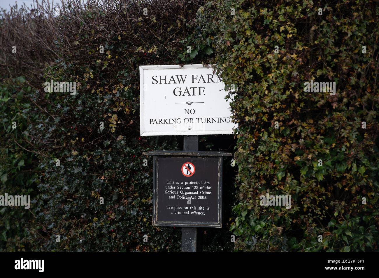Windsor, UK. 18th November, 2024. Shaw Farm Gate at Windsor Castle ...