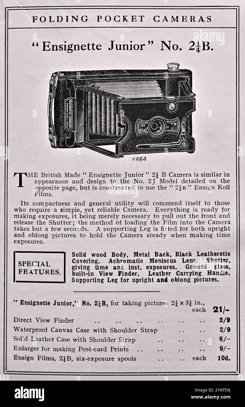 The Ensign Folding Pocket Camera "Ensignette Junior", vintage ...
