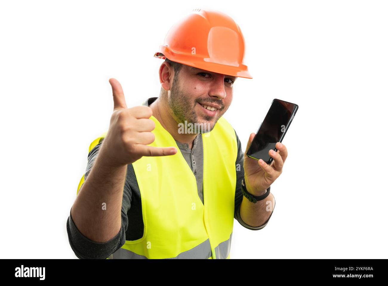 Call builder workman showing hi-res stock photography and images - Alamy