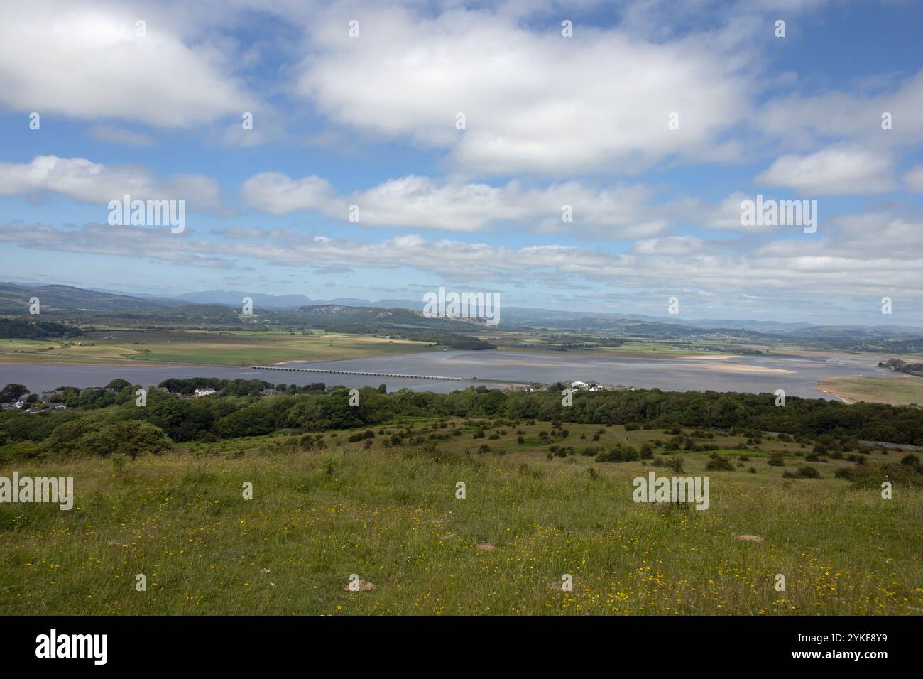 The River Kent Estuary from the summit of Arnside Knott Westmorland and ...