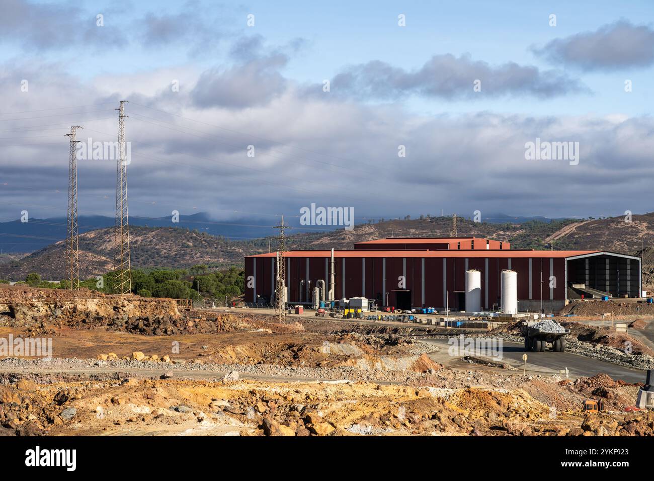 The landscape of Rio Tinto mine in Huelva, Spain, featuring industrial ...