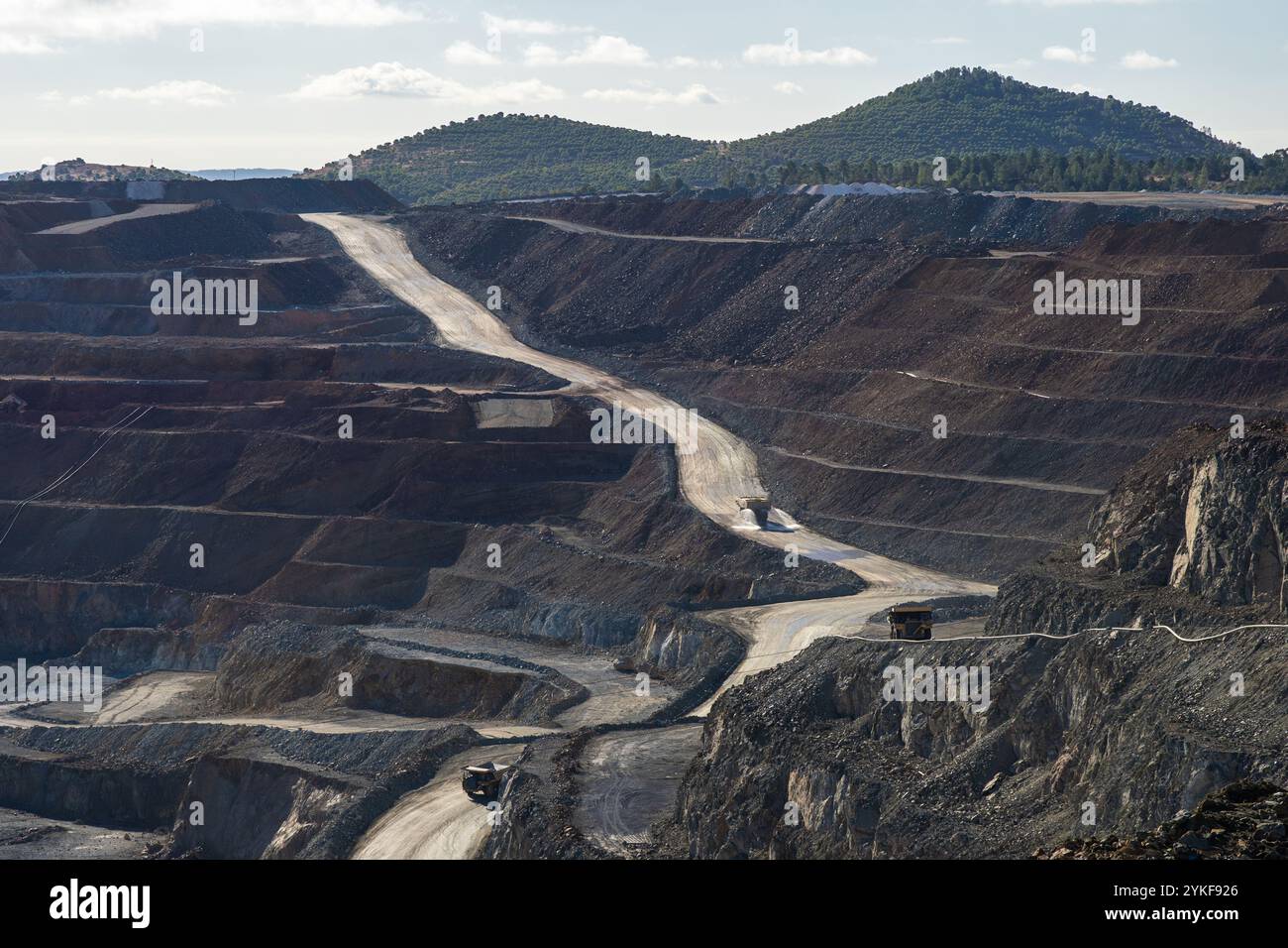 Overlooking the vast, terraced landscape of the Rio Tinto mine, this ...