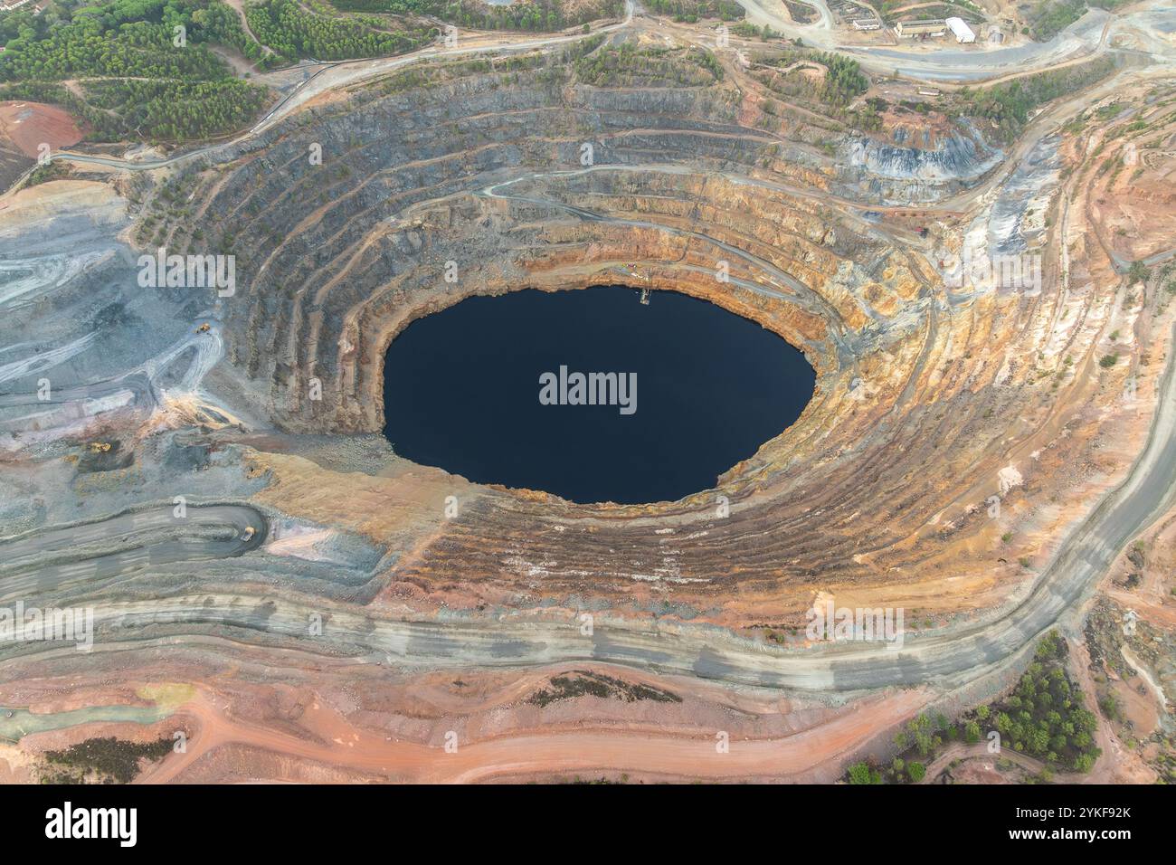 Drone captures quarry water filled hi-res stock photography and images ...