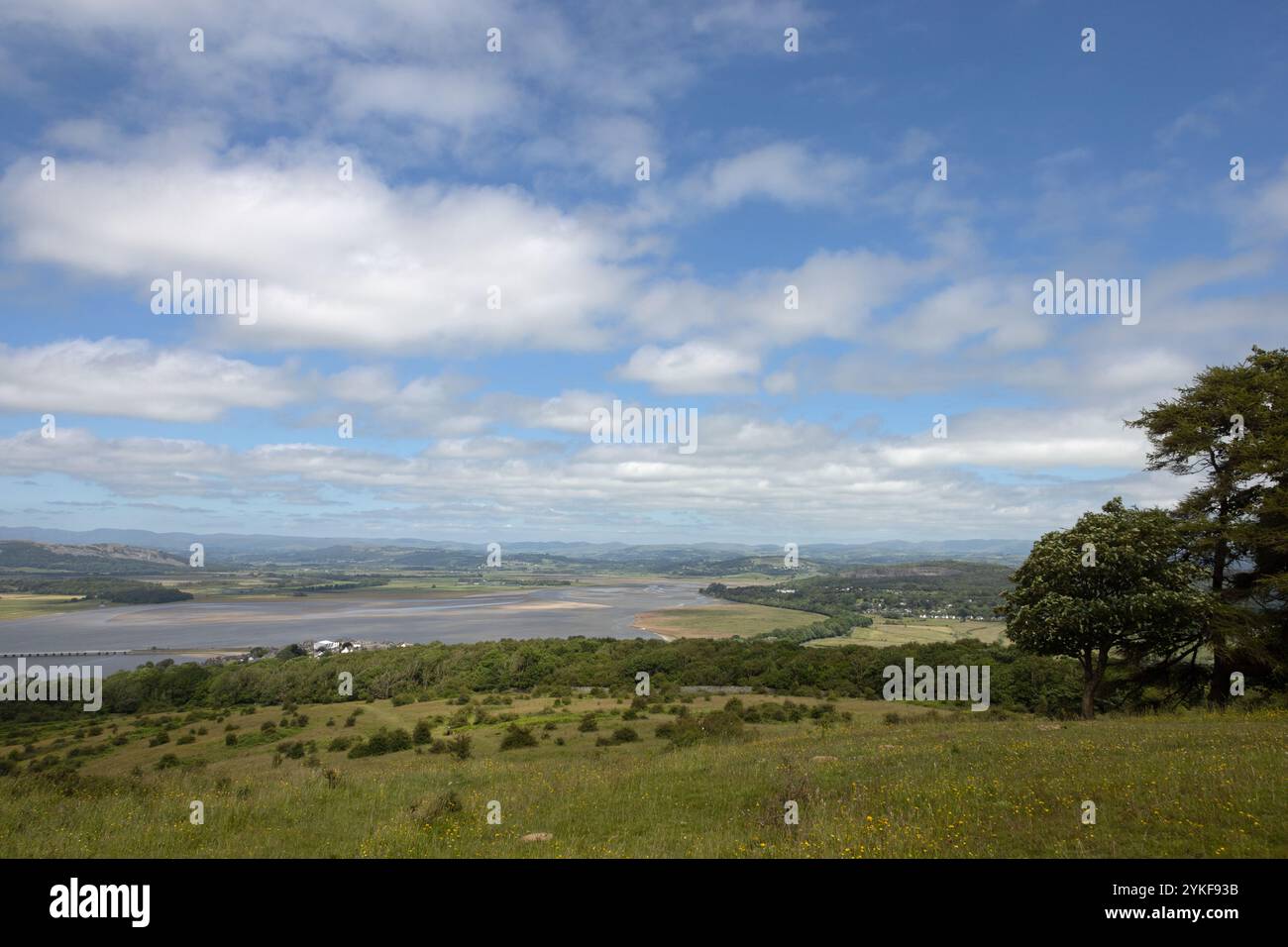 The River Kent Estuary from the summit of Arnside Knott Westmorland and ...
