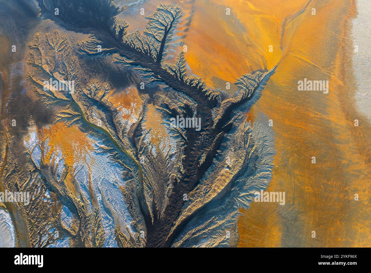 An abstract aerial perspective captures the intricate patterns and ...